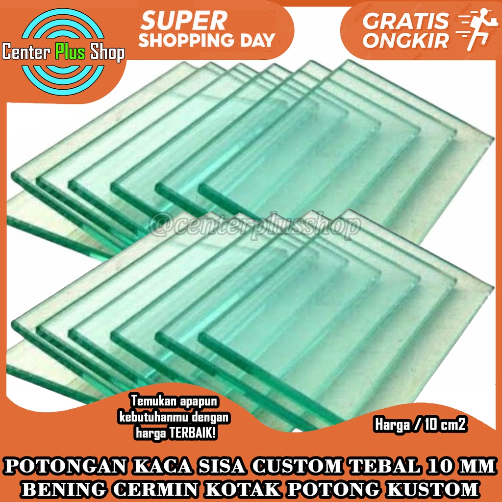Jual POTONGAN KACA CUSTOM TEBAL 10 MM PER CM2 10MM KACO SISA POTONG ...