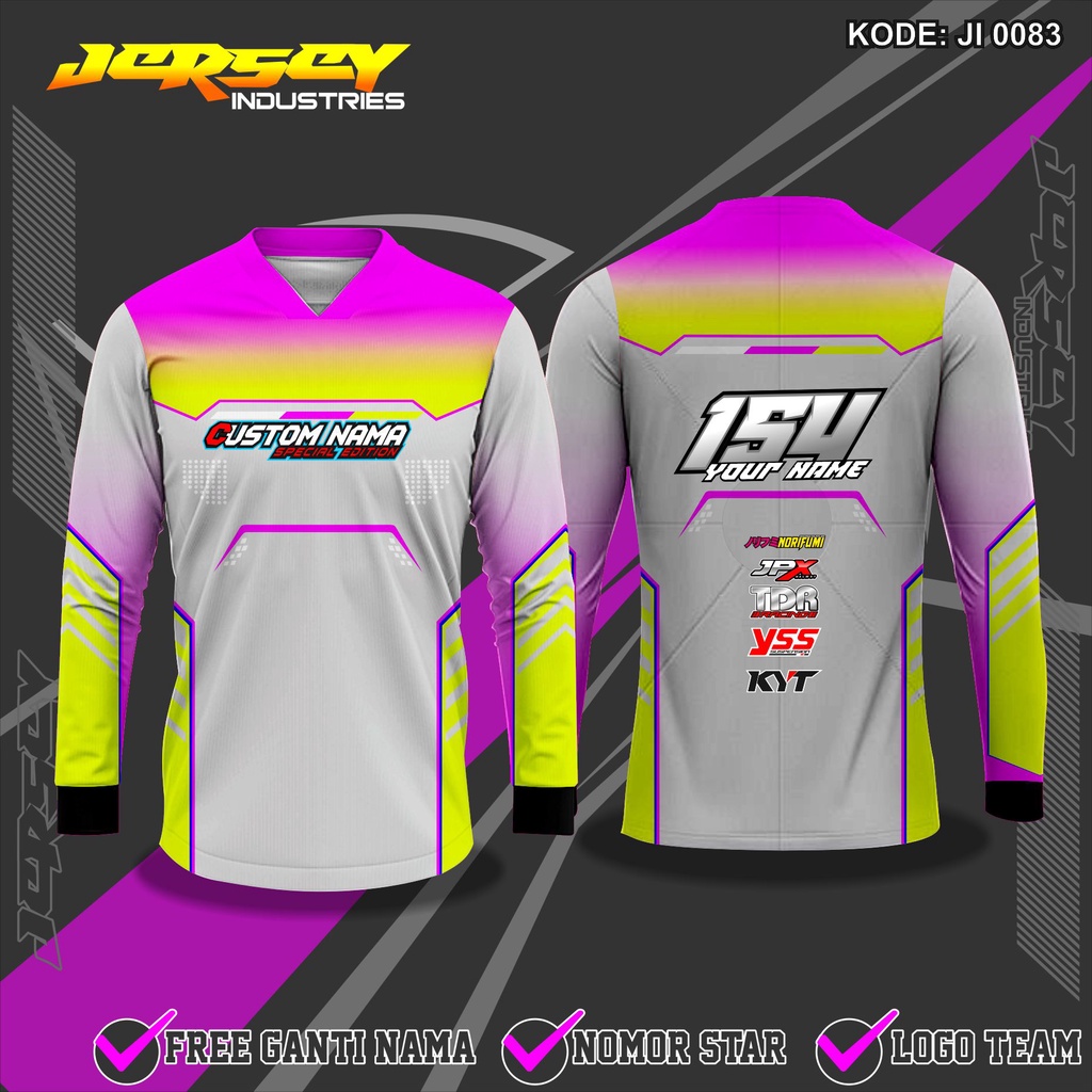 Jual Jersey Racing Lengan Panjang Full Printing, Kaos Jersey Teamn ...