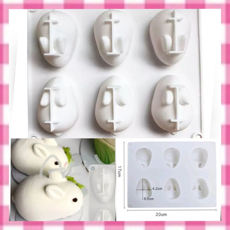 Jual cetakan silikon Kelinci 3 dimensi Rabbit Mold puding coklat ...
