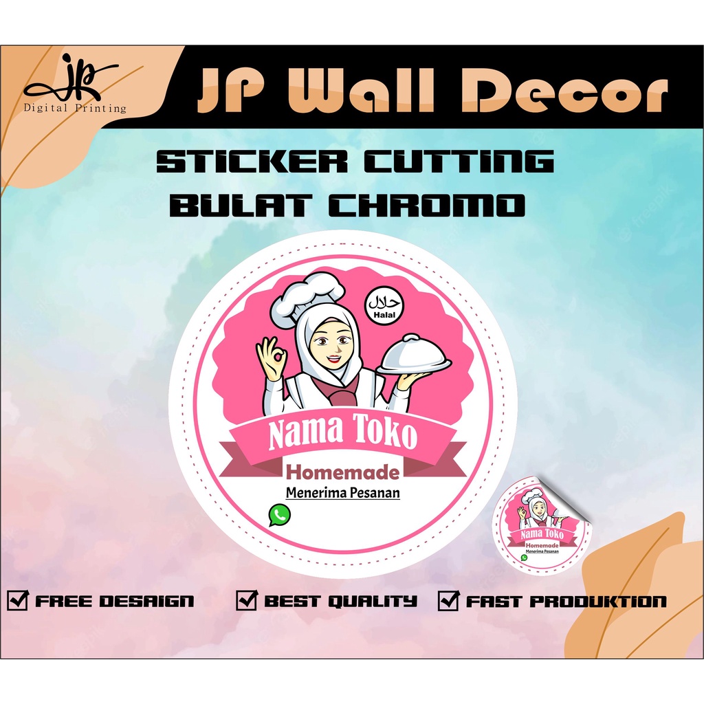 Jual JP Store Sticker Label Chromo Custom Desaign - Stiker Kemasan ...