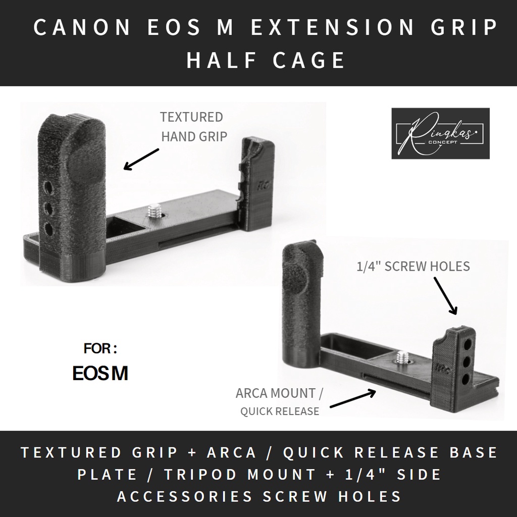 Jual Extension Grip Case Canon EOS M EOS M100 Half Rig Cage With 1/4 ...