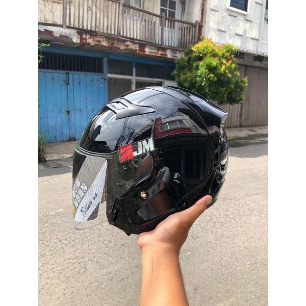 Jual Zeus 627 Black Glossy Helm Harian Touring Adventure Hitam Glossy ...