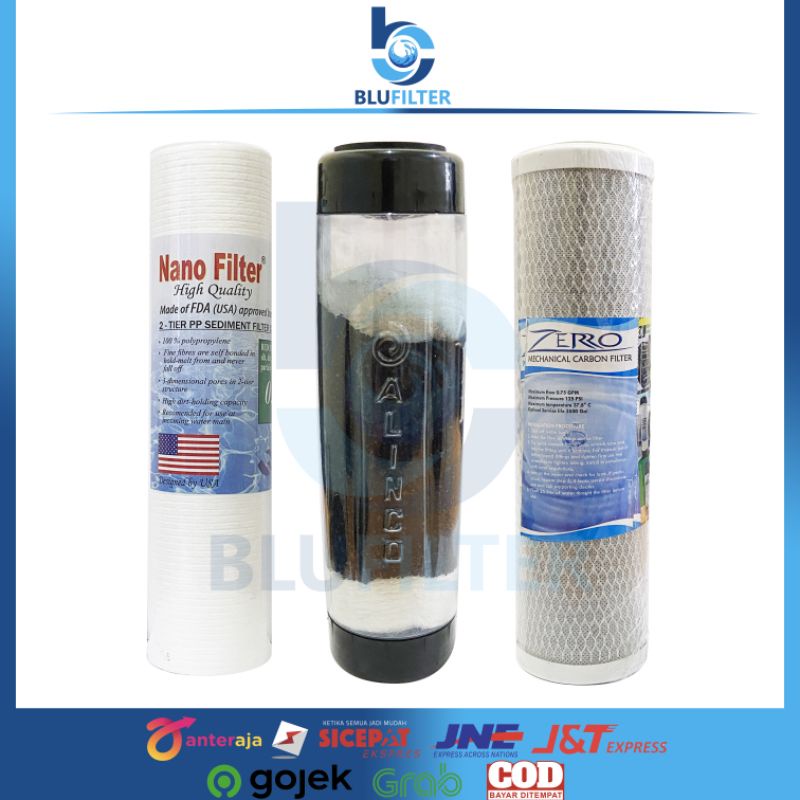 Jual PAKET REFILL FILTER AIR 3 TAHAP - SPUN NANOTEC - PASIR AKTIF - CTO ZERO CARBON BLOCK 10 ...