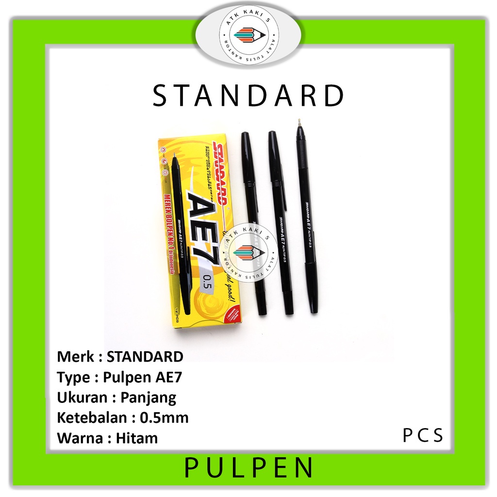 Jual STANDARD - Pulpen AE7 Hitam - Pcs | Shopee Indonesia