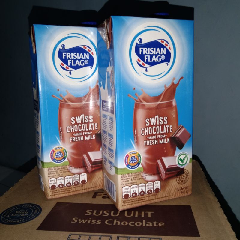 Jual [BIG SALE] SUSU BENDERA FRISIAN FLAG MILK UHT SWISS CHOCOLATE 946 ml / 1 Liter | Shopee ...