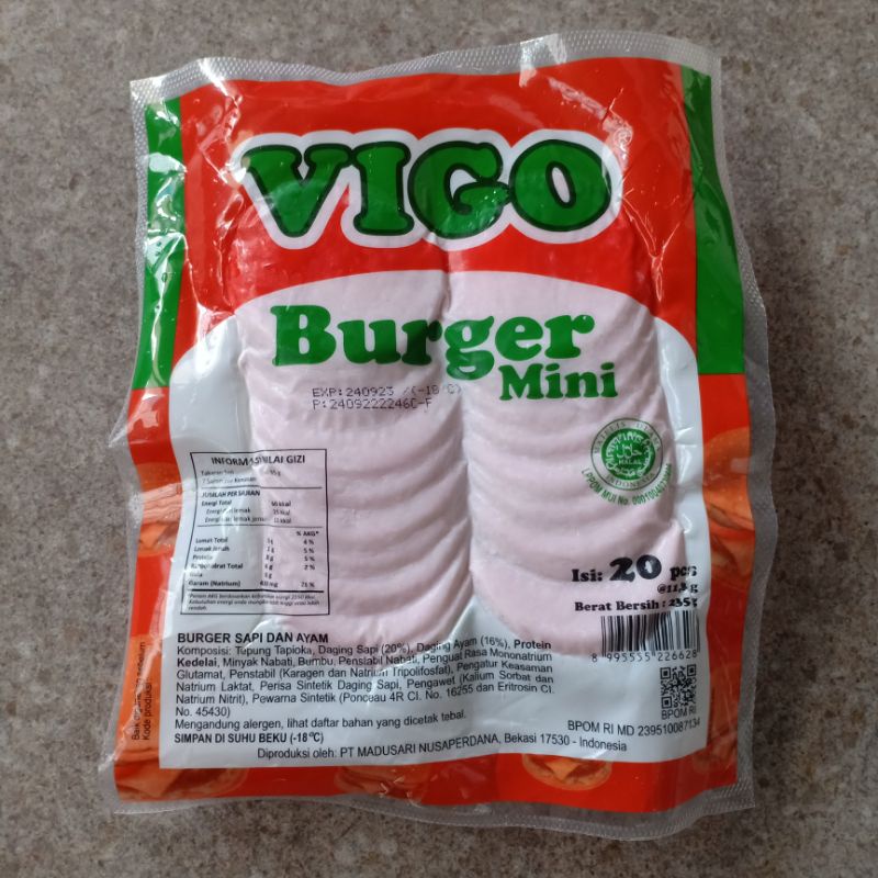 Jual Vigo Beef Burger Mini isi 20 pc 235 gram | Shopee Indonesia