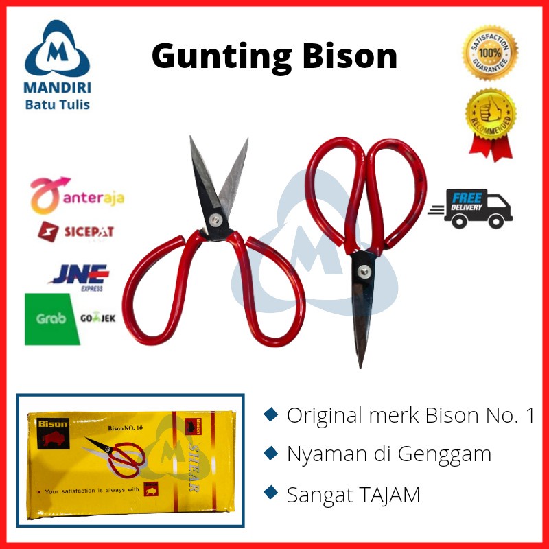 Jual Gunting Kodok Bison Merah Gunting Kertas,Kain,Seng TAJAM | Shopee ...