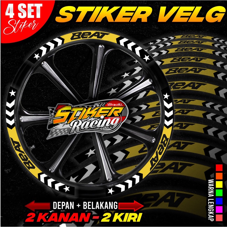 Jual Sticker List Velg Beat Cutting empat Set Depan Belakang & Kanan ...