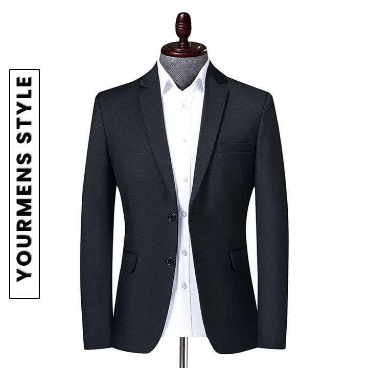 Jual Jas Kerja Resmi Formal Hitam Slimfit Pria Warna Hitam Kancing 2 ...