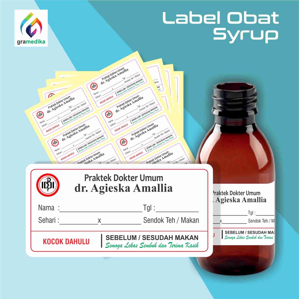 Jual sticker/etiket sirup obat HVS CUSTOM NAMA (isi 500 lbr) | Shopee ...