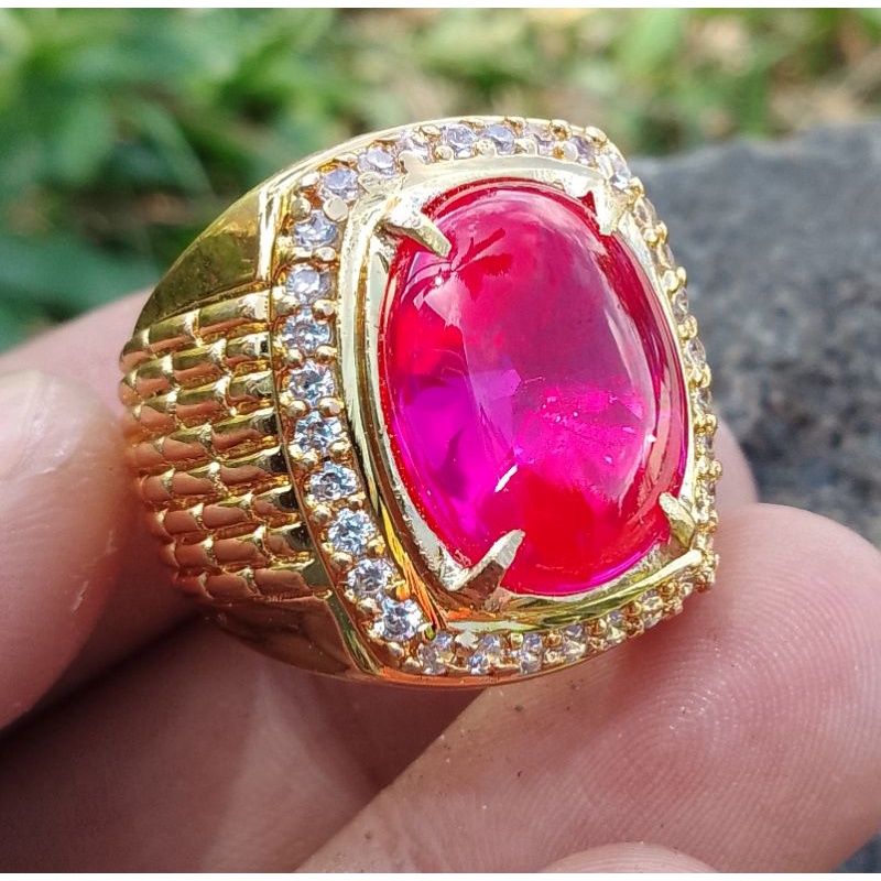 Jual cincin batu merah siam rose asli bangkok | Shopee Indonesia