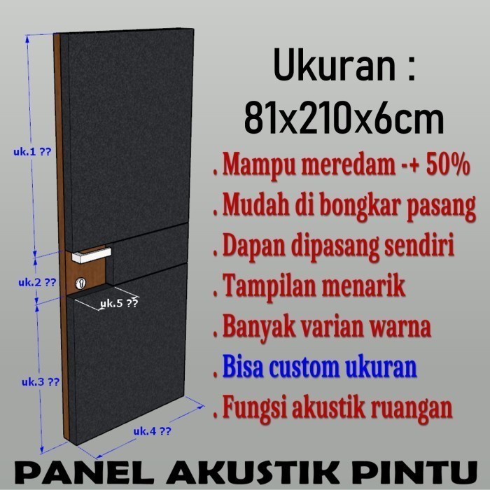 Jual Alat Musik Panel Akustik Pintu - Ukuran Custom - Panel Peredam ...