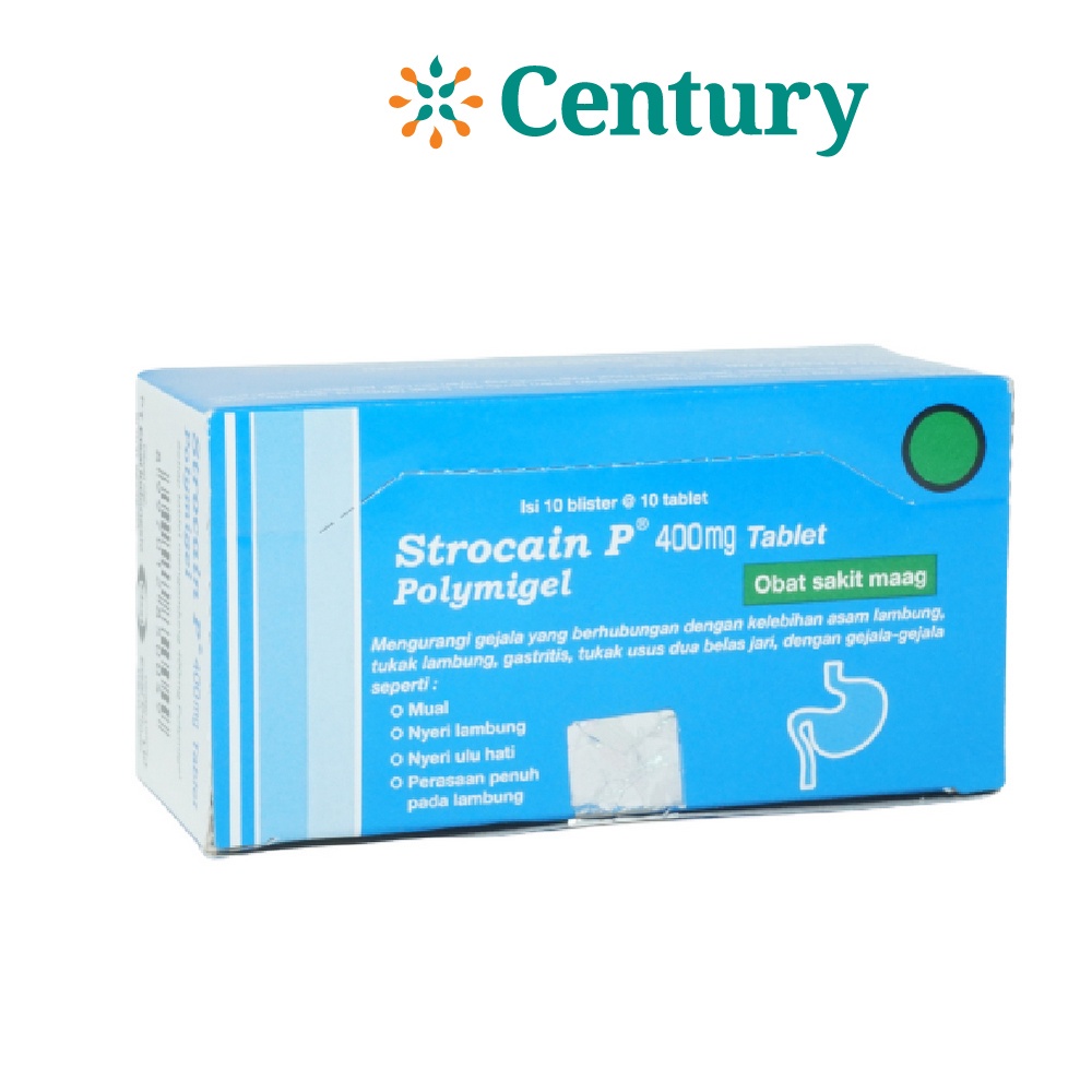 Jual STROCAIN 1 BLISTER 10 TABLET / POLYMIGEL 400MG / ASAM TUKAK ...