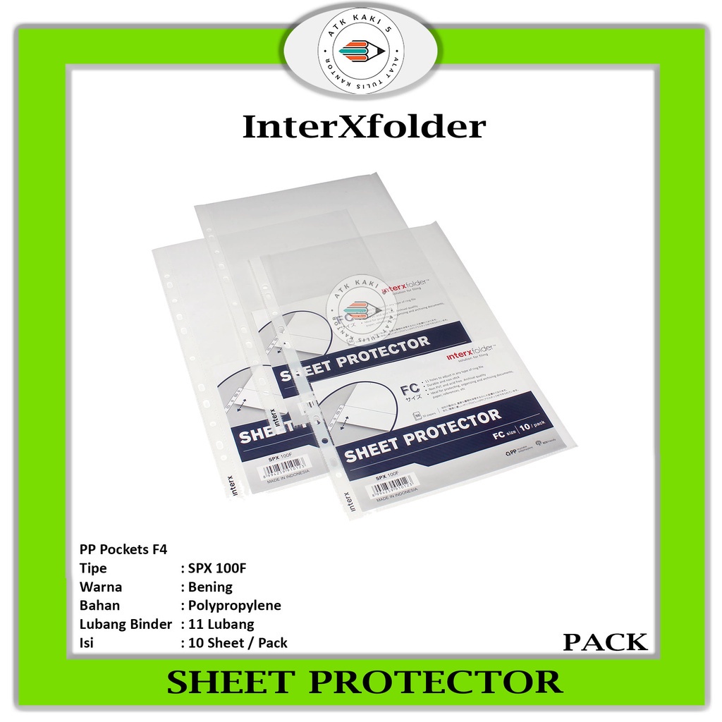 Jual INTER X FOLDER - Sheet Protector / PP Pockets F4 - Pack | Shopee ...