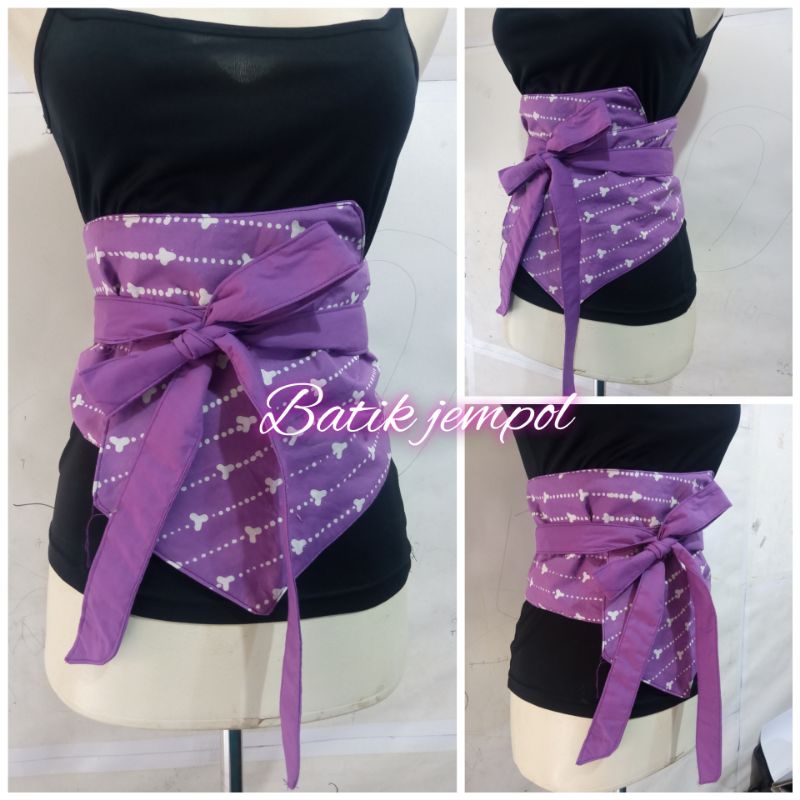 Jual obi belt batik kimono warna ungu | Shopee Indonesia