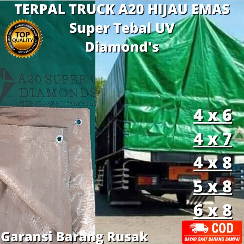 Jual Terpal Tenda Truk Truck Tebal A20 Super Tebal Warna Hijau emas ...