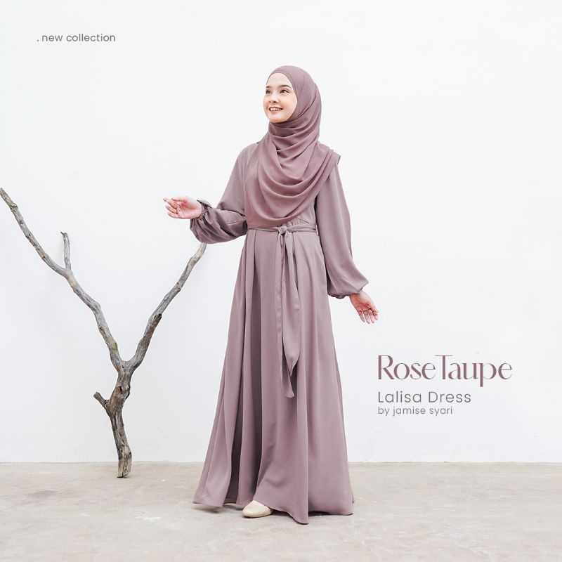 Jual Jamise | Lalisa Dress - Rose Taupe(S) | Shopee Indonesia