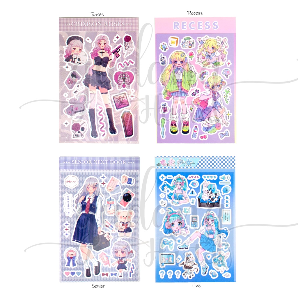 Jual Stiker Cute School Girl Sticker Motif Cewek Sekolah Lucu DIY ...