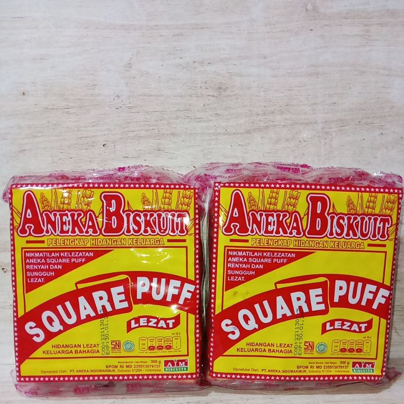 Jual Roti Kering AIM Aneka Biskuit Square Puff Gabin Manis 300gr ...