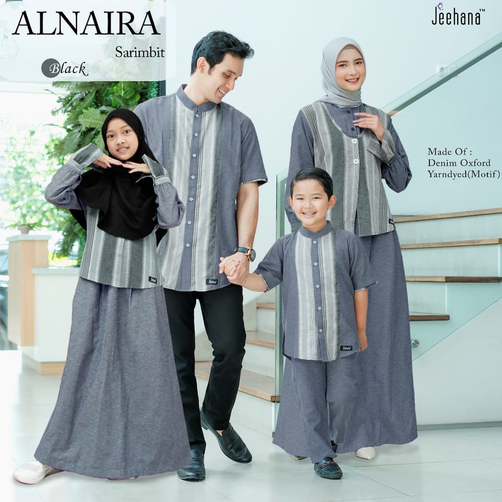 Jual ( COD ) Sarimbit Keluarga Alnaira Black by Jeehana - Pakaian Baju ...