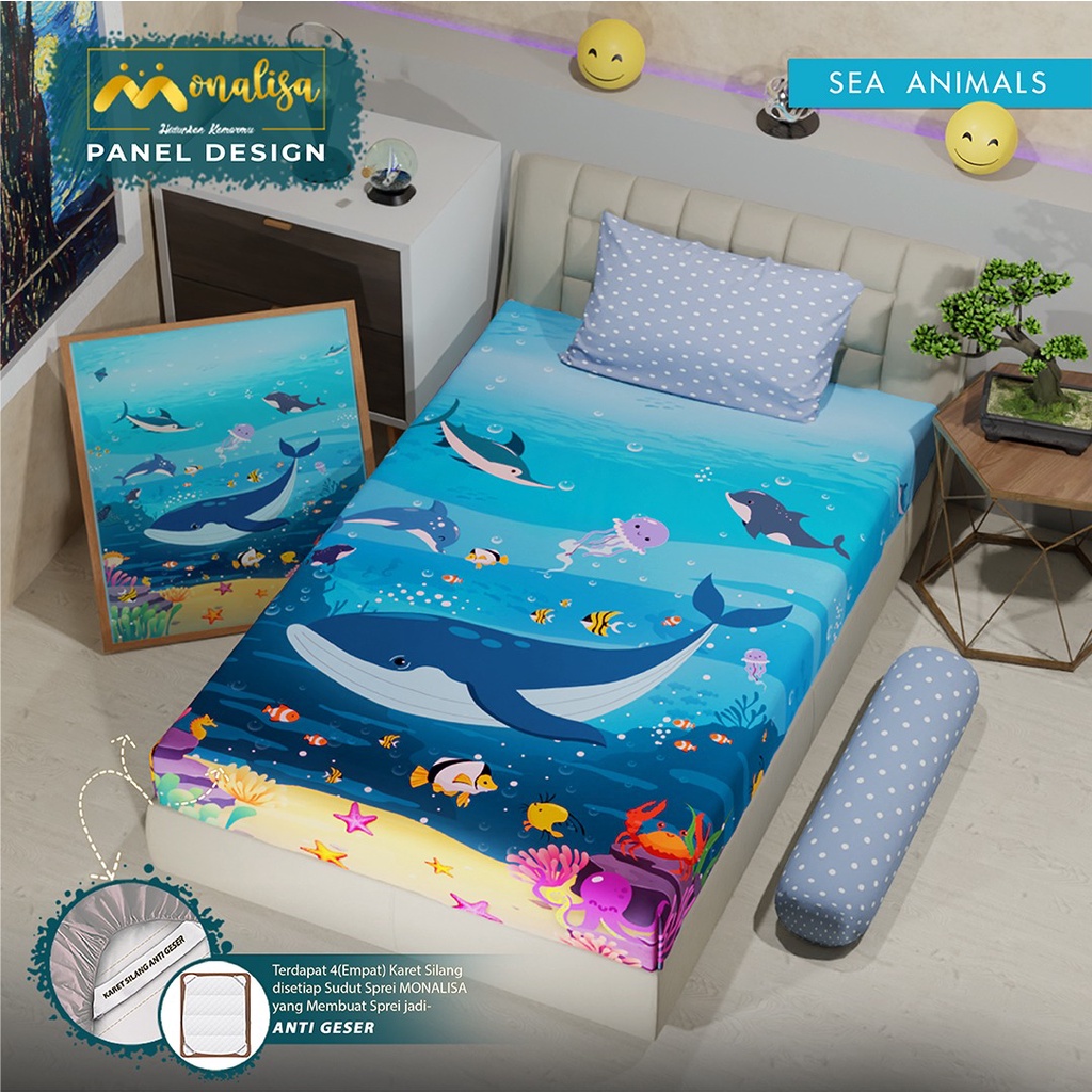 Jual Monalisa Sprei Panel Design Uk 90/120 x 200 T 20 Katun / Motif ...