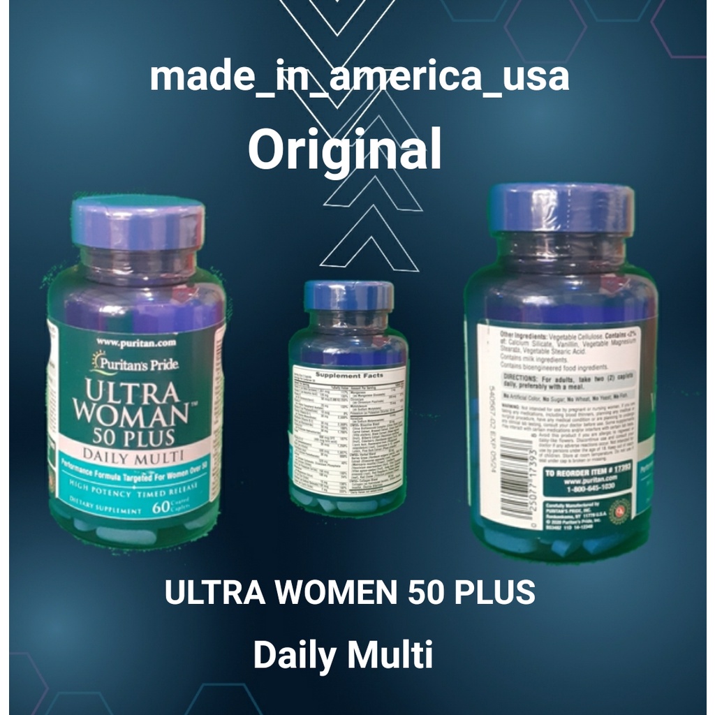 Jual Puritans Pride Ultra Woman 50 Plus 60 Caplets | Shopee Indonesia