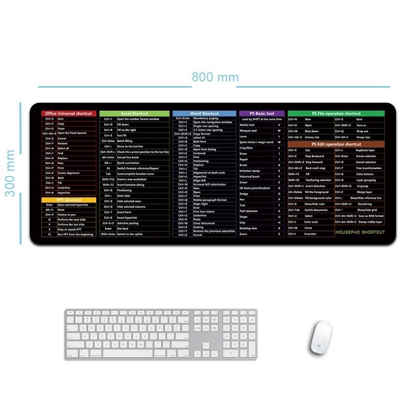 Jual Mousepad Shortcut Oversized Key Pattern Aksesoris Mouse Pad ...