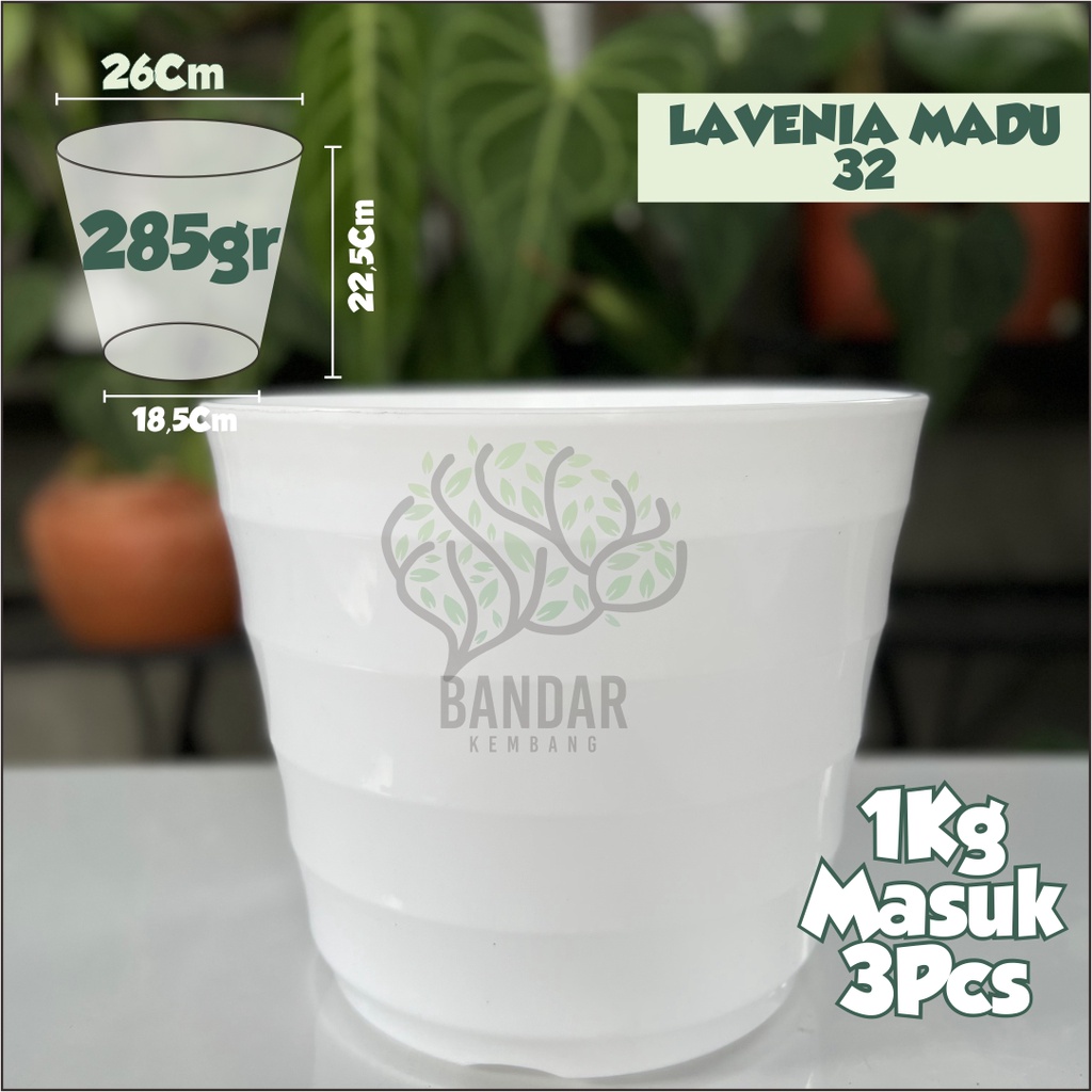 Jual Pot Lavenia Madu 32, pot bunga tanaman hias bagus aesthetic kuat ...