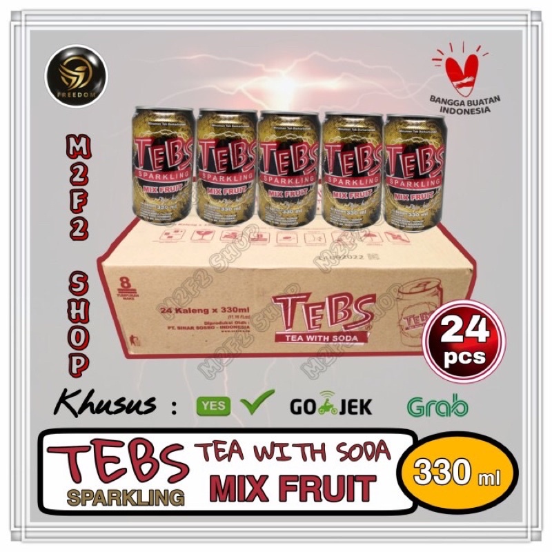 Jual TEBS Sparkling Mix Fruit Can | Minuman Teh Soda Aneka Buah Kaleng ...