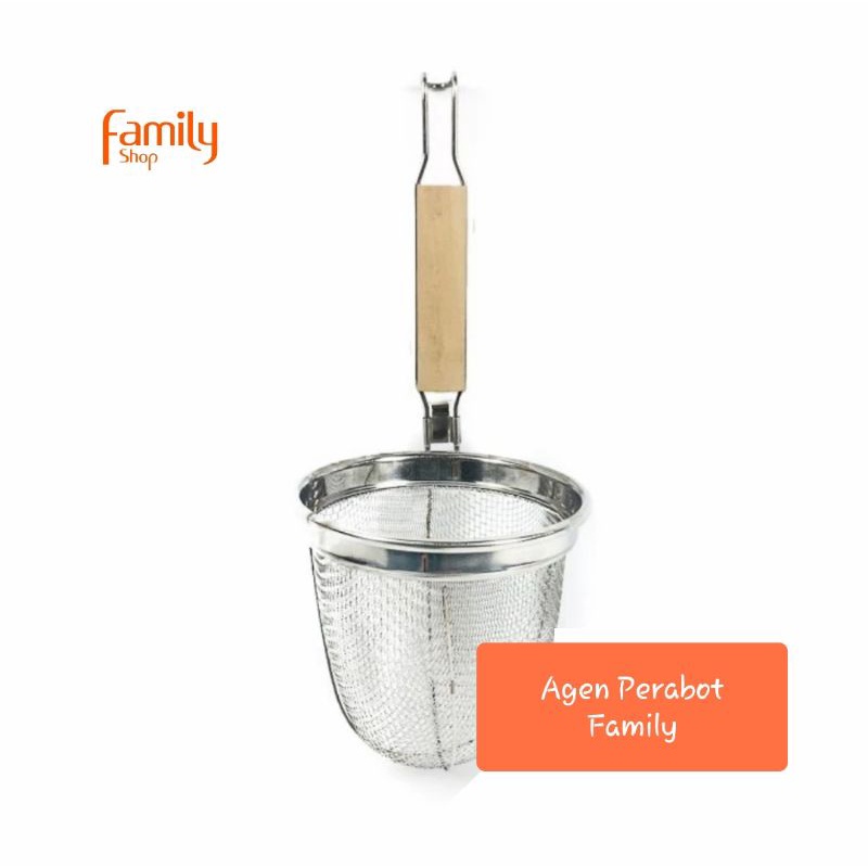 Jual Saringan Mie / Serokan Bakmi Gagang Kayu Stainless / Noodle ...