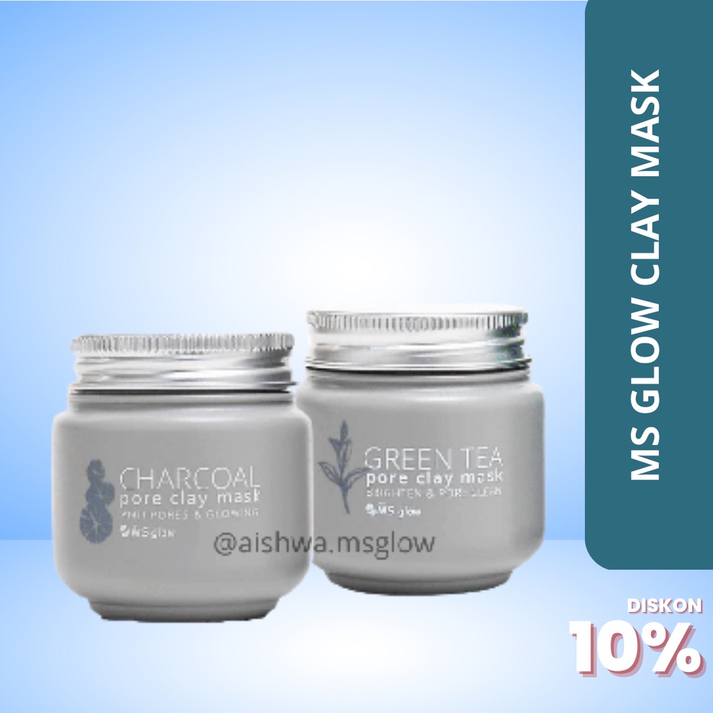 Jual MS Glow Clay Mask Greent Tea Penghilang Bruntusan Clas Mask ...