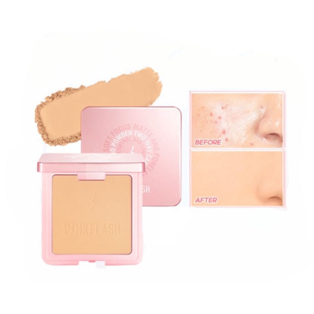 Jual Pinkflash More Mattifying Flawless Two Way Cake Powder Pressed ...