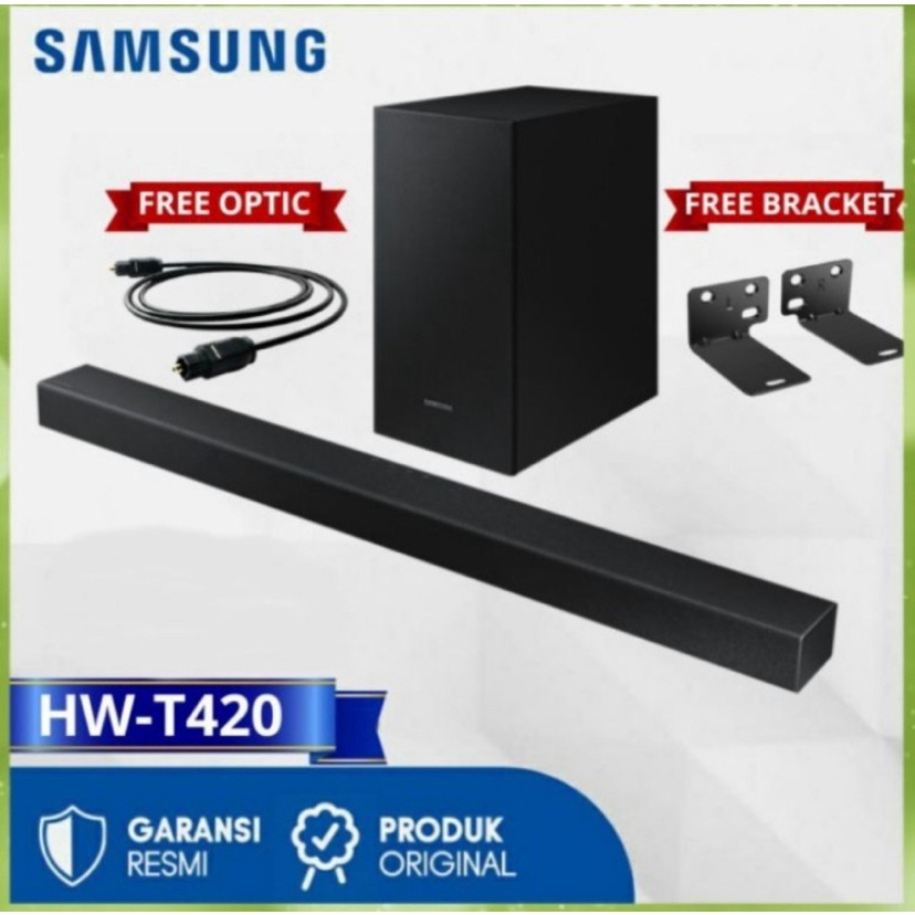 Jual SAMSUNG SOUNDBAR HW-T420 2.1 Ch, 150 W (2020) HWT 420 / HW T420 ...