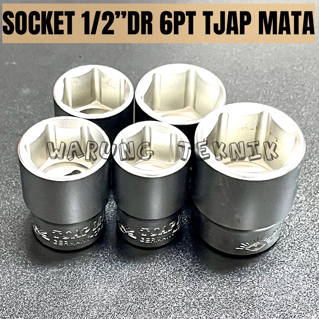 Jual TJAP MATA SOCKET 1/2" DRIVE 6 POINT KUNCI SOK SHOCK EYE BRAND 8 10 ...