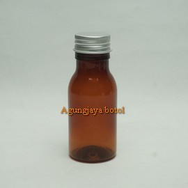 Jual Botol Sirup Obat 60 Ml Coklat Pet Tutup Alu Ulir / Plastik / Botol Tutup Alumunium / Botol ...