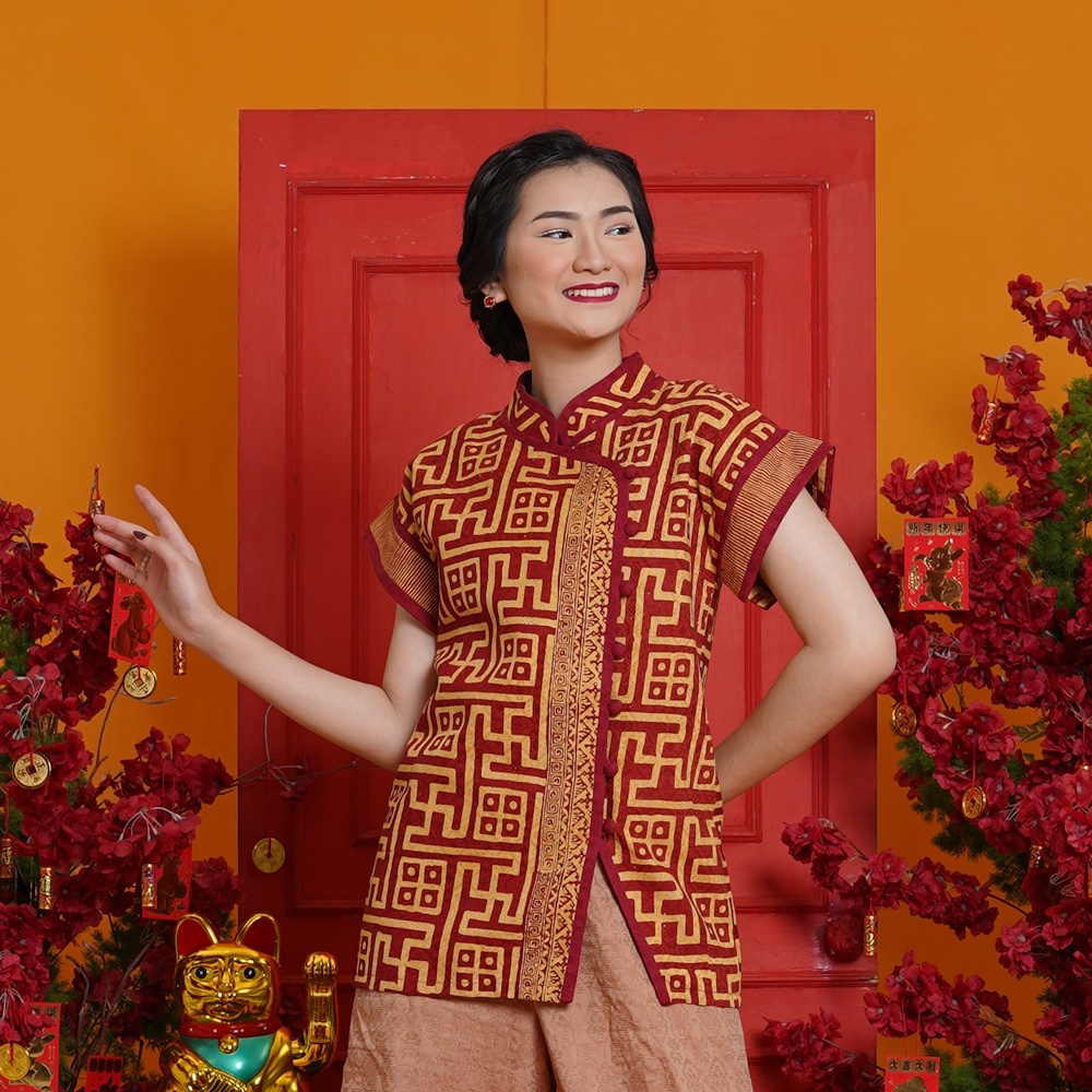 Jual NONA RARA - Hao CNY Dobi T1920, Baju Batik Kasual Modern | Shopee ...