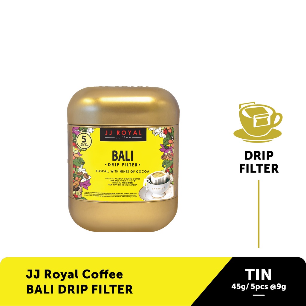 Jual JJ Royal Coffee Bali Arabica Drip Tin 45 gr jj royal | Shopee ...