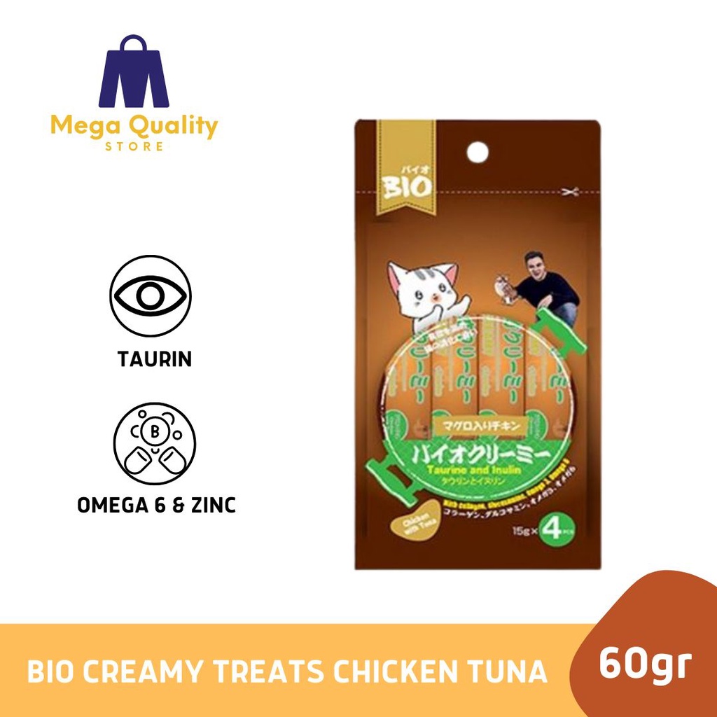 Jual BIO Creamy Treats Cat Snack Chicken Tuna 60gr | Shopee Indonesia
