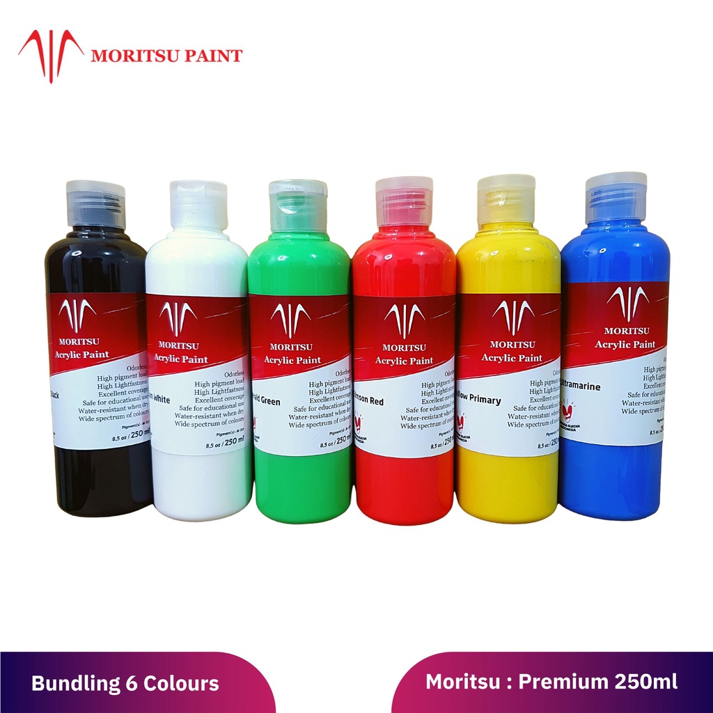 Jual Cat Akrilik Set Moritsu Acrylic Paint Premium Quality 250 ML ...
