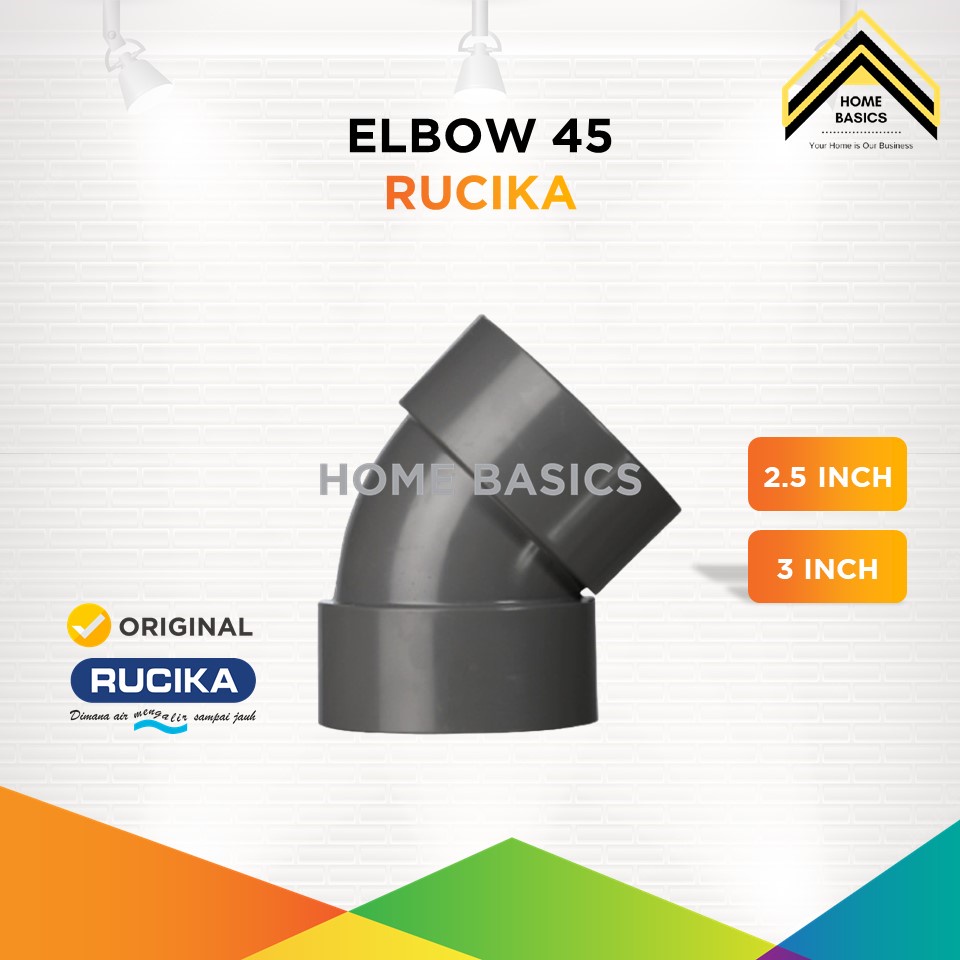 Jual Elbow 45 Rucika / Knee Fitting Pipa / Sambungan PVC - 2.5 Inch / 3 ...