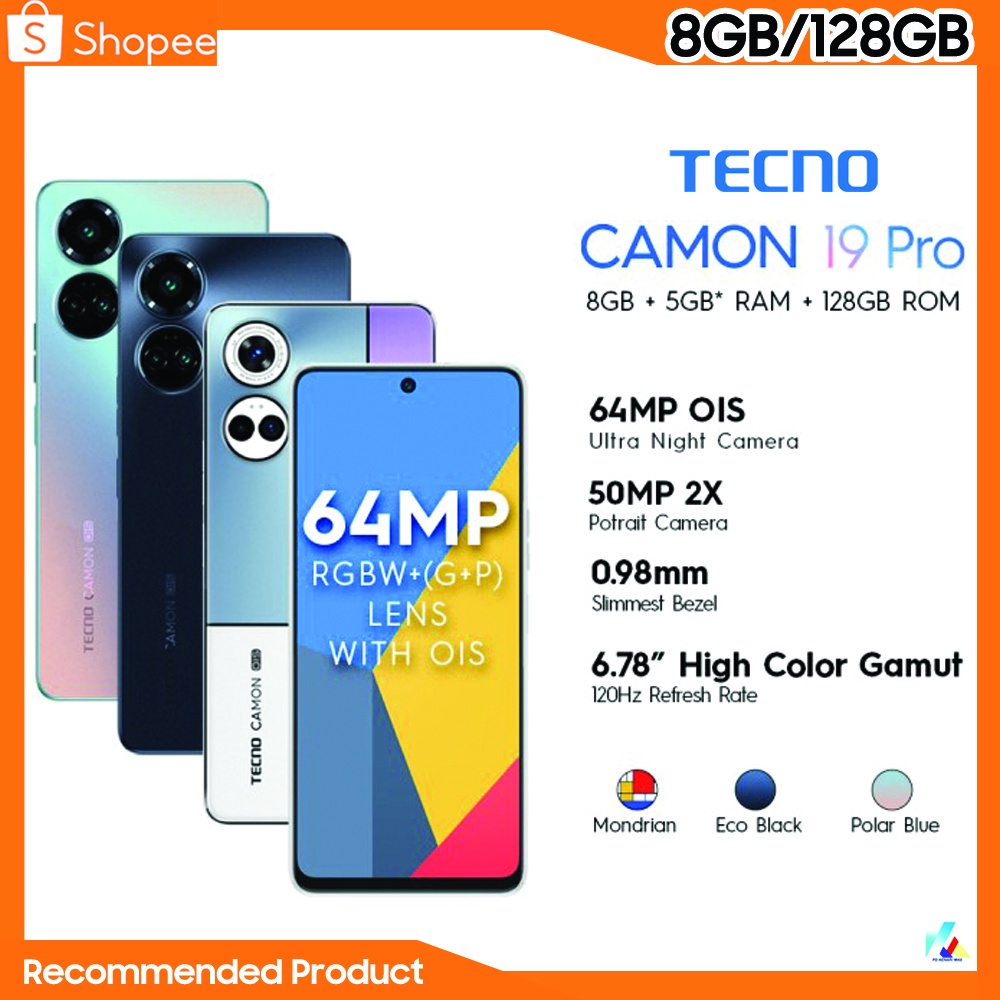 Jual Tecno Camon 19 Pro 8/128Gb 5G NFC Garansi resmi | Shopee Indonesia