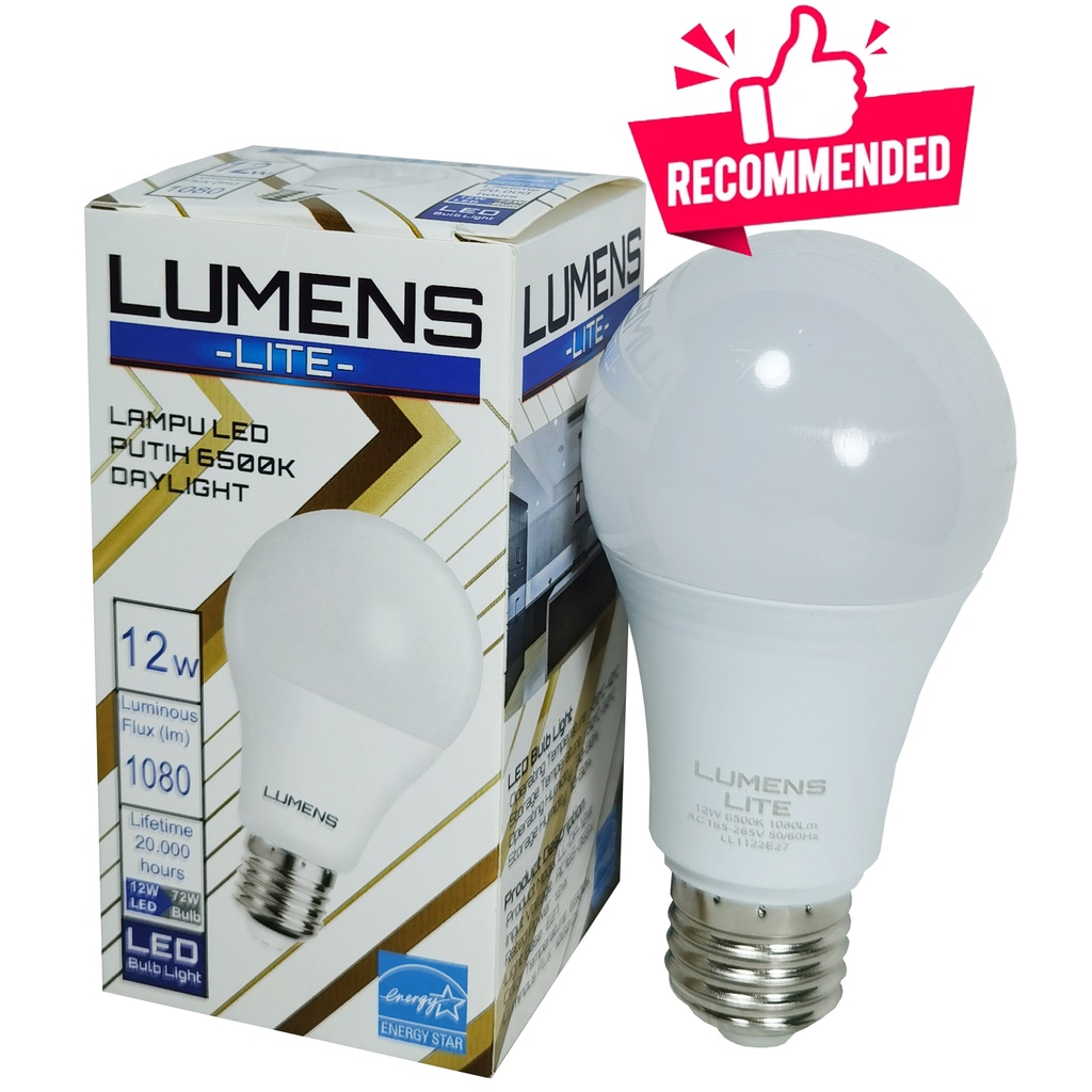 Jual Lampu LED LUMENS LITE 12w 12 watt 12watt putih Bohlam E27 GROSIR ...