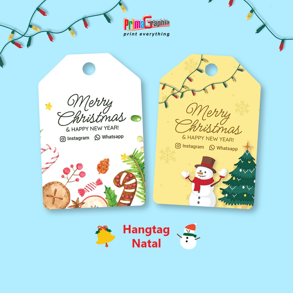Jual Cetak Hang Tag Natal Kotak 1 Sisi Custom Desain Template | Shopee ...