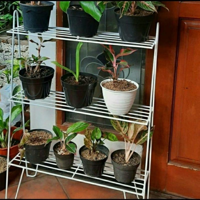 Jual standing pot/ rak bunga/rak besi minimalis/ rak tanaman hias /rak ...