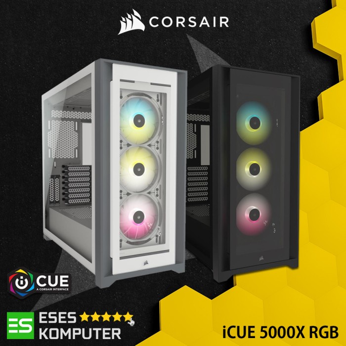 Jual CASE CORSAIR ICUE 5000X RGB - ATX TEMPERED GLASS MID TOWER SMART ...