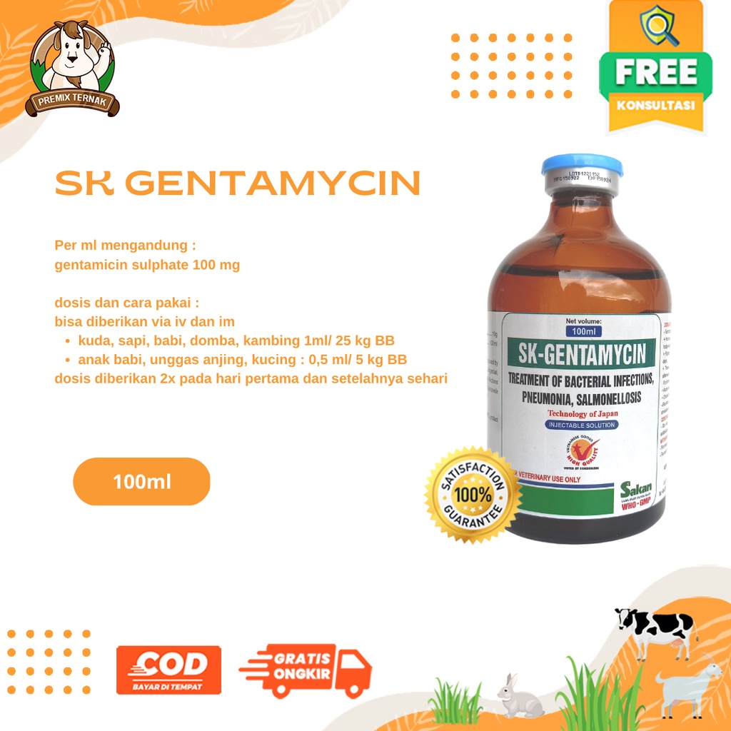 Jual SK GENTAMYCIN 100 ML - Antibiotik Hewan - Seperti GENTAJECT GENTA ...