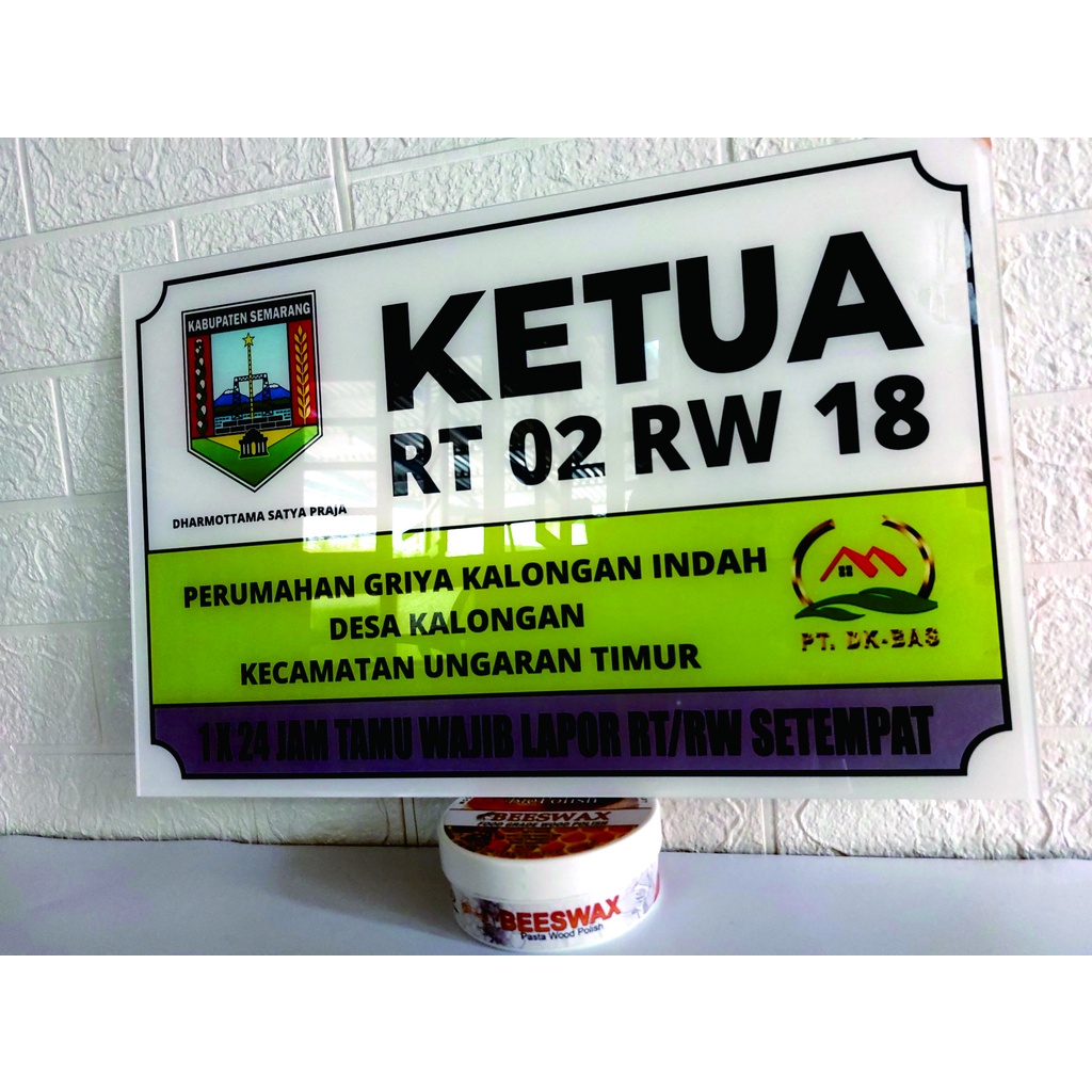 Jual Papan Nama Ketua RT RW Bahan Acrilyc Tahan lama Free Design ...