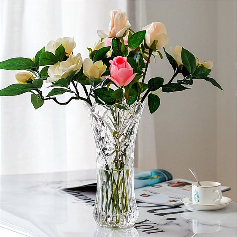 Jual Vas Bunga Kaca Kristal Emboss Aesthetic | Shopee Indonesia