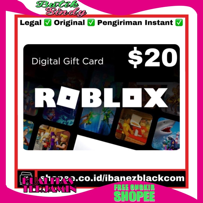 Jual Popuper / Murah / Promo / Original Roblox $20 Gift Card Digital ...