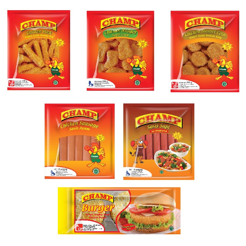 Jual Champ Nugget Ayam Coin / Sosis Sapi Ayam / Champ Chicken Burger ...